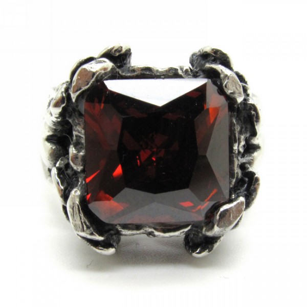 Bague grosse pierre rouge